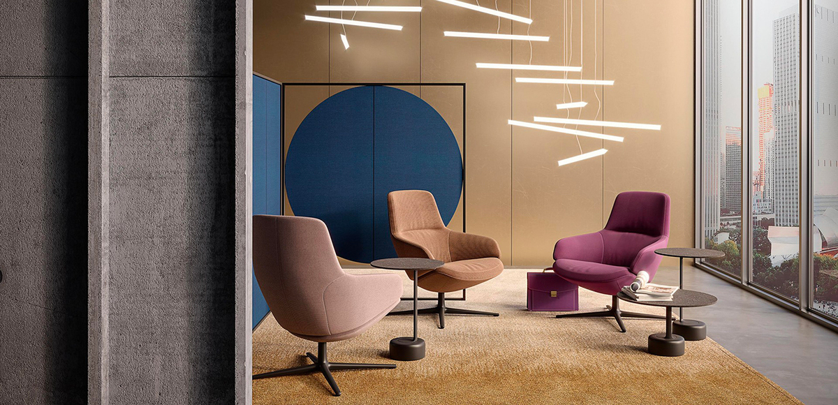 Aston Club waiting room armchair by Arper design Jean Marie Massaud
